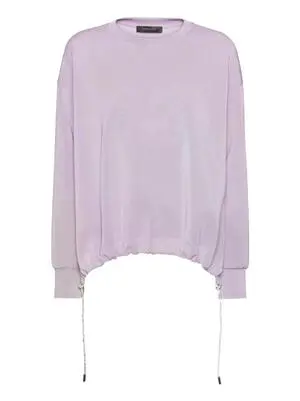 ELENA MIRO` Embossed Drawstring Sweatshirt