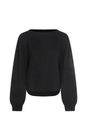 THOM KROM Cuffed Cropped Sweatshirt - Black