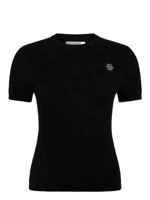 Philipp Plein Monogram Knitted T-shirt - Black
