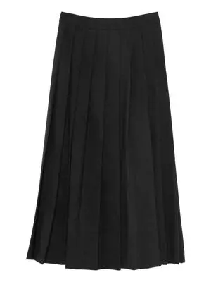 IVORY PARIS Pleated Midi Skirt - Black