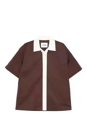 JIL SANDER Collared Short-sleeves Shirt - Brown