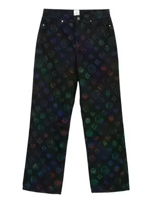 Casablanca Logo Pattern Jeans - Black