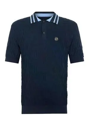 Philipp Plein Monogram-jacquard Polo Shirt - Blue