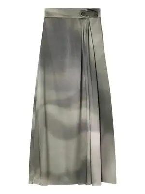 Giorgio Armani Pleated Maxi Skirt - Grey