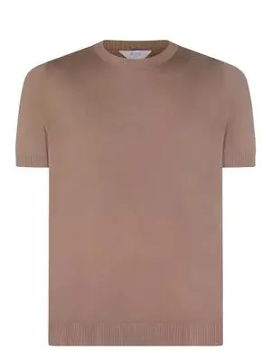 Malo Knitted T-shirt - Brown