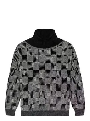 Giorgio Armani Patterned Turtleneck Sweater - Grey