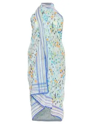 LANVIN Floral Striped Beach Dress - Blue