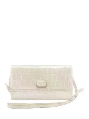 Jeffrey Levinson Cari Croc-embossed Shoulder Bag - Neutrals