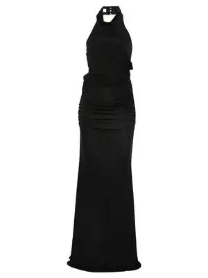 Andamane Stella Draped Maxi Dress - Black