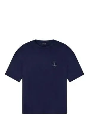 Giorgio Armani Round-neck Short-sleeve T-shirt - Blue