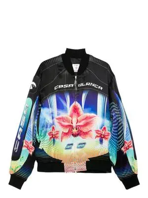 Casablanca Floral-print Bomber Jacket - Black
