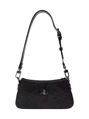 VIVIENNE WESTWOOD Tasha Orb Snakeskin-effect Shoulder Bag - Black