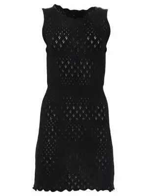 Maje Crochet Mini A-line Dress - Black