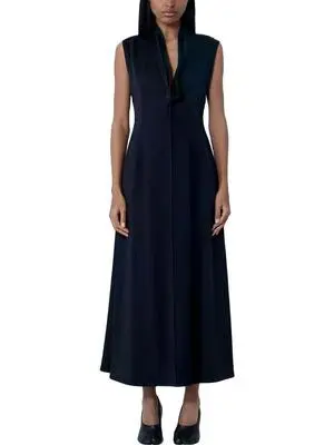 JIL SANDER V-neck Midi Dress - Black