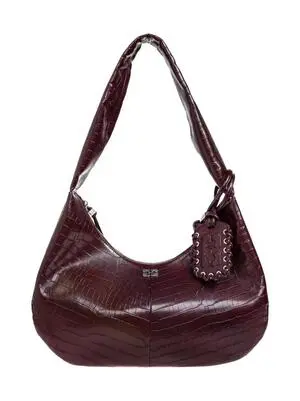 GANNI Embossed Tag Shoulder Bag - Brown