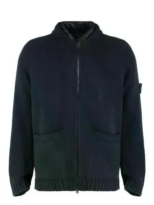Stone Island Zipped Cashmere Cardigan - Blue