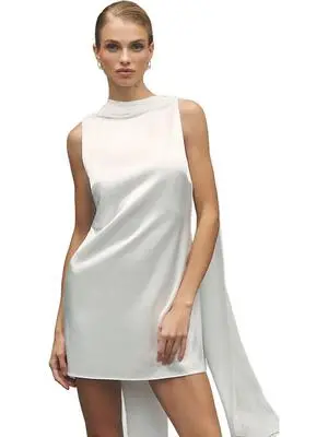 MARE MARE Scarf Satin Mini Dress - Ivory