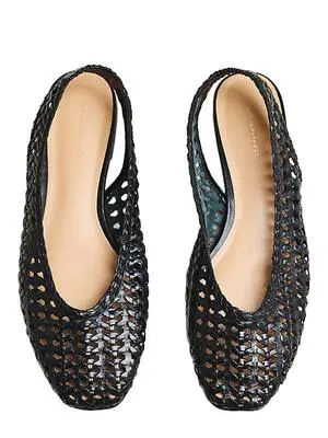 Anthropologie Slingback Woven Flats - Black