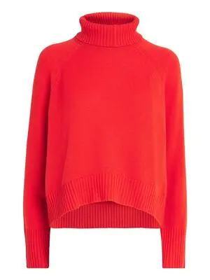 ME+EM Cashmere Snood-detail Sweater - Red
