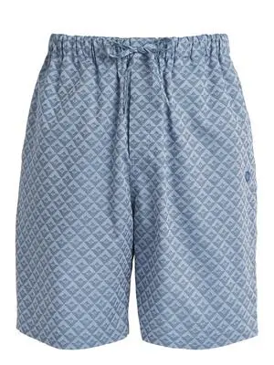 Harrods Cotton Geometric Logo Pyjama Shorts - Blue