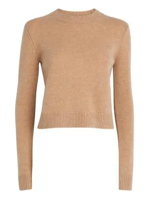 ME+EM Cashmere Cropped Sweater - Brown