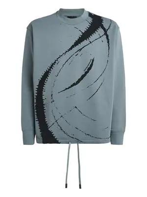 Emporio Armani Cotton Flocked Sweatshirt - Blue