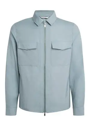 Marco Pescarolo Virgin Wool-silk Overshirt - Blue