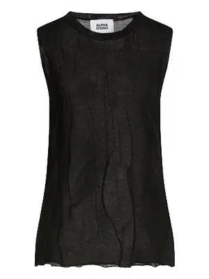 Alpha Studio Sleeveless Knit Top - Black