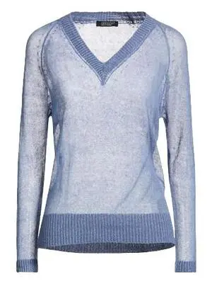 ARAGONA Lime Linen Sweater Blue