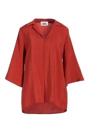 Alpha Studio Woven Shirt With Camp Collar - Red