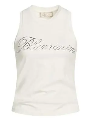 Blumarine Cotton Jersey Tank Top - White