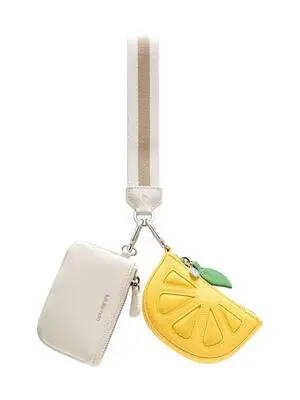 Lululemon Dual Pouch Wristlet - Light Ivory/lemon Lush/silver