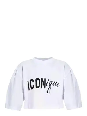 Dsquared2 Printed Cropped T-shirt - White