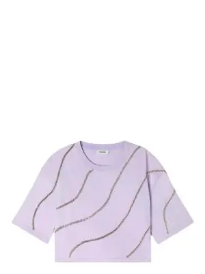 Sandro Embellished Crop Top - Purple