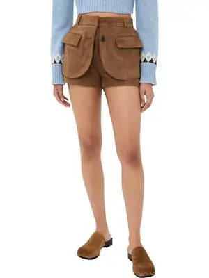 Monse Deconstructed Suede Shorts - Tan