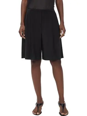 Norma Kamali Pleated Bermuda Shorts - Black