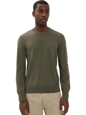 A.p.c. Crew Neck Pullover - Pkb Khaki Chine