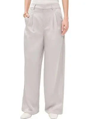 Susana Monaco Satin Pleated Trousers - Sandstone