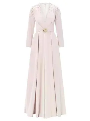 RAMI AL ALI Beaded Paneled Gown - Pink