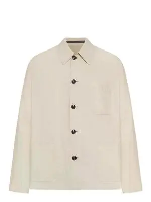 Giorgio Armani Buttoned Chest-pocket Overshirt - Neutrals