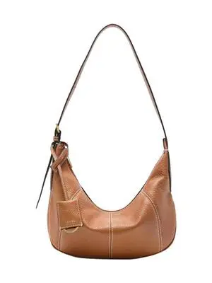 LANCEL Victoire Zip Leather Shoulder Bag - Brown