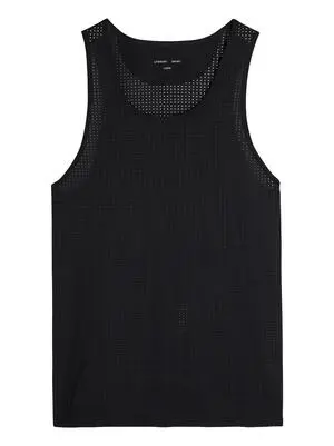 LITERARY SPORT Jude Perforated Run Tank - Black
