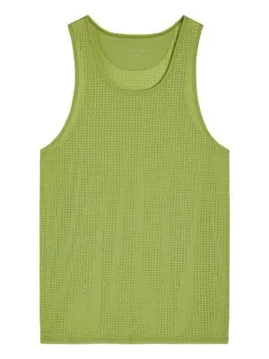 LITERARY SPORT Jude Perforated Run Tank - Green