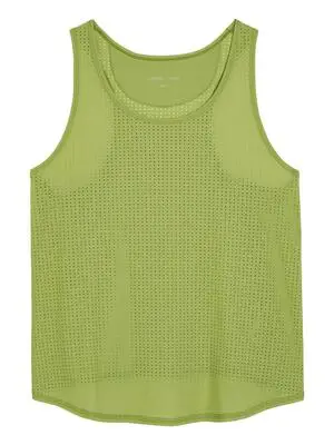 LITERARY SPORT Leni Perforated Stretch-jersey Tank Top - Green