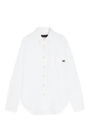WALES BONNER Isaac Logo-embroidered Piqué Cotton Oxford Shirt - White