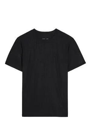 LITERARY SPORT Magda Perforated Stretch-jersey T-shirt - Black