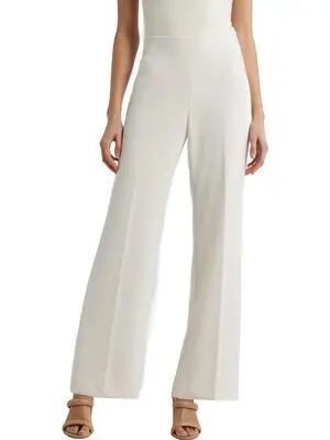 Anne Klein High Waist Pull-on Wide Leg Pants - White Dove