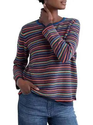 SEASALT CORNWALL Makers Rib Organic & Recycled Cotton Sweater - Ripple Marks Shore Mix