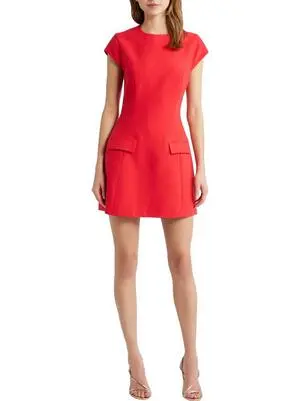 LUCY PARIS Marie Cap-sleeve Mini Dress - Red