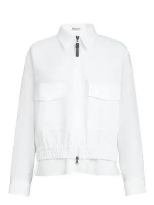 Brunello Cucinelli Cotton Outerwear Jacket - White